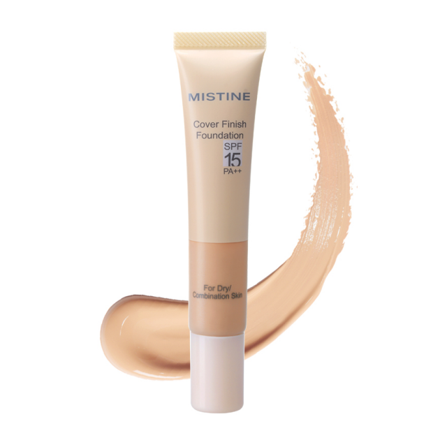 รองพื้นปกปิดรอย MISTINE COVER FINISH FOUNDATION คุมมัน ติดทน