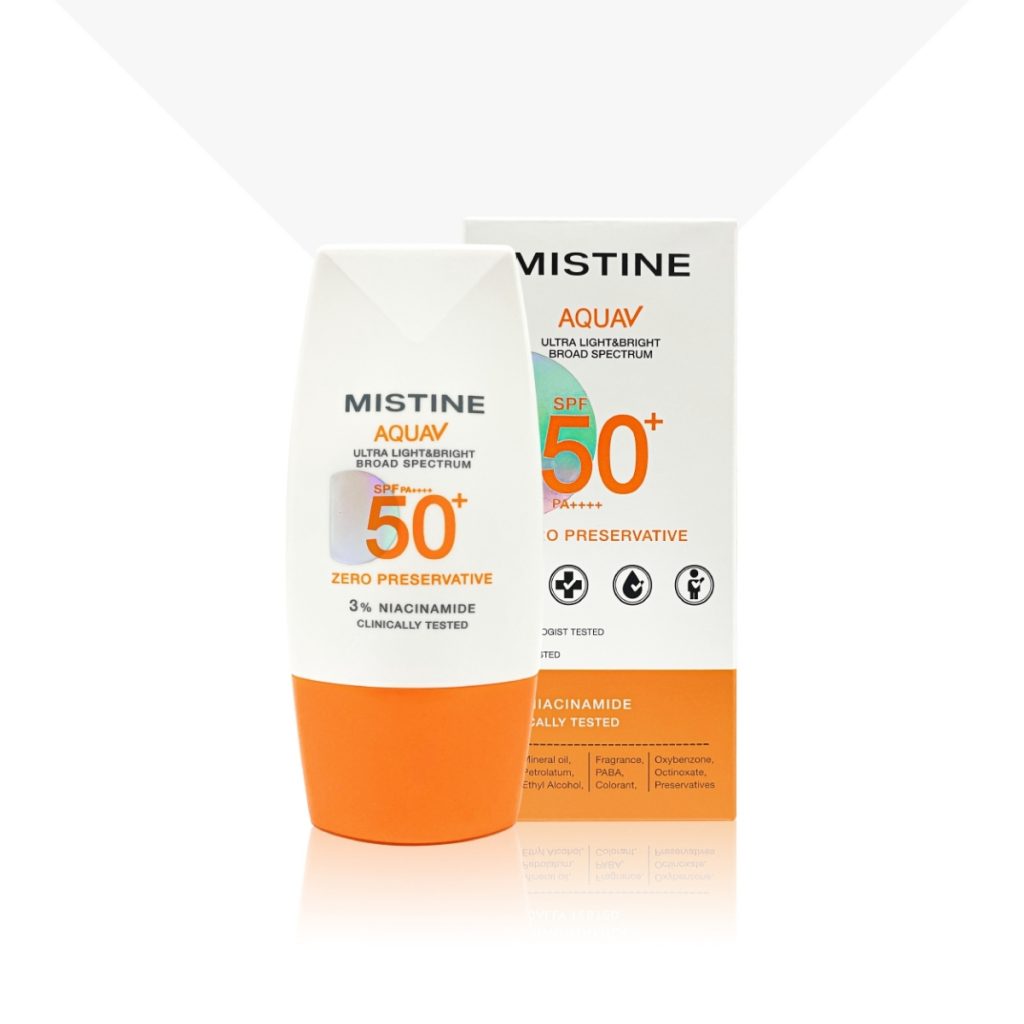 กันแดดไร้กันเสีย MISTINE AQUA V ปกป้องผิวด้วย SPF50+ PA++++